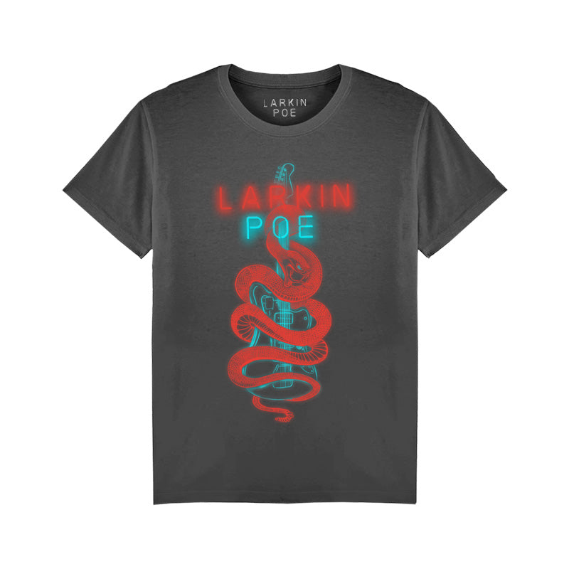 Snake Guitar Charcoal Tee | Larkin Poe – Larkin Poe Official Site